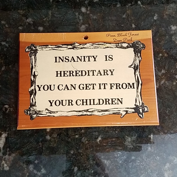 Wall Decor | Vintage Insanity Is Hereditary Sign | Poshmark